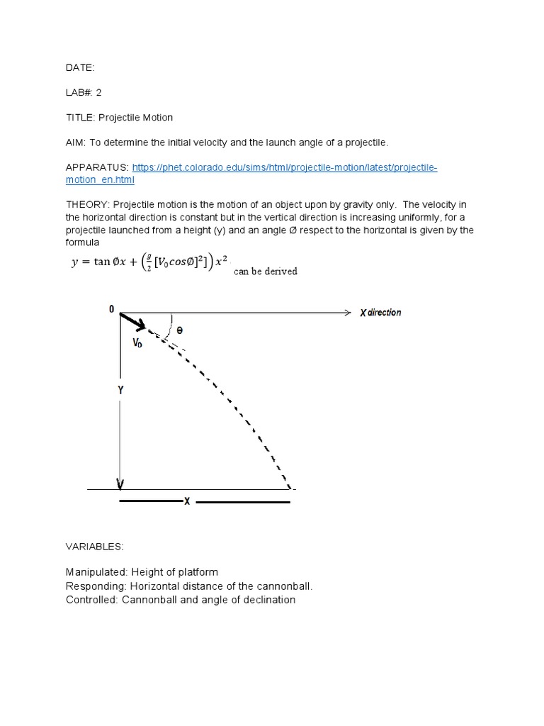 LAB Projectile Motion | PDF | Projectiles | Physical Quantities