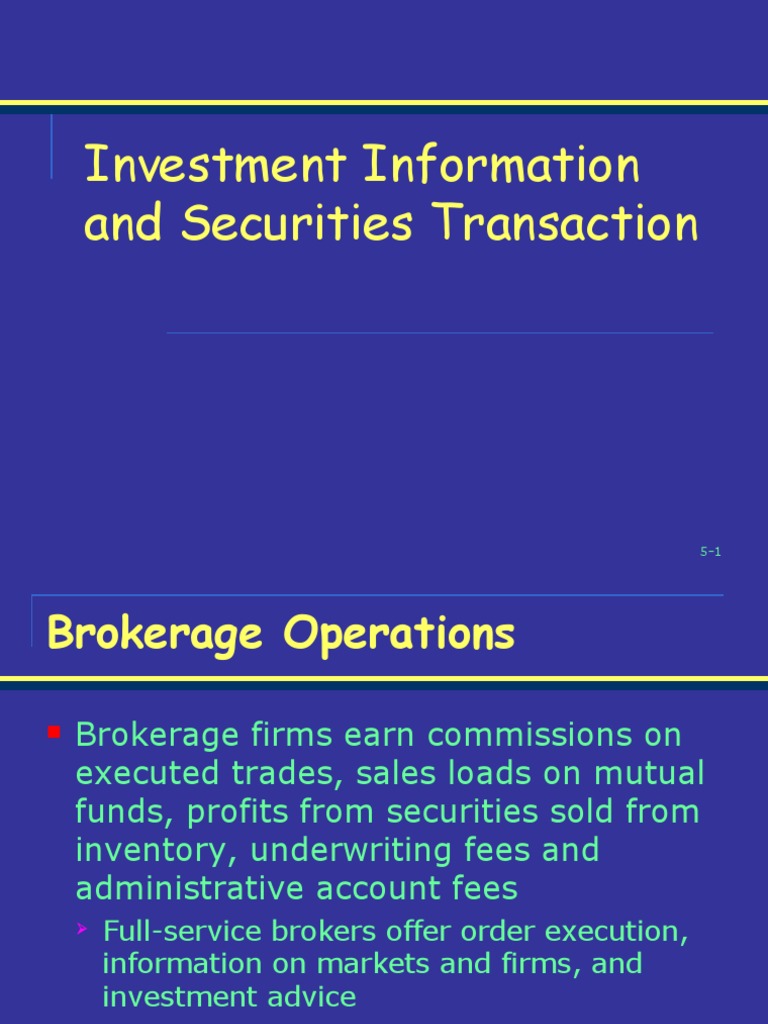 Brokerage Operations and Fees Explained | PDF | Margin (Finance ...