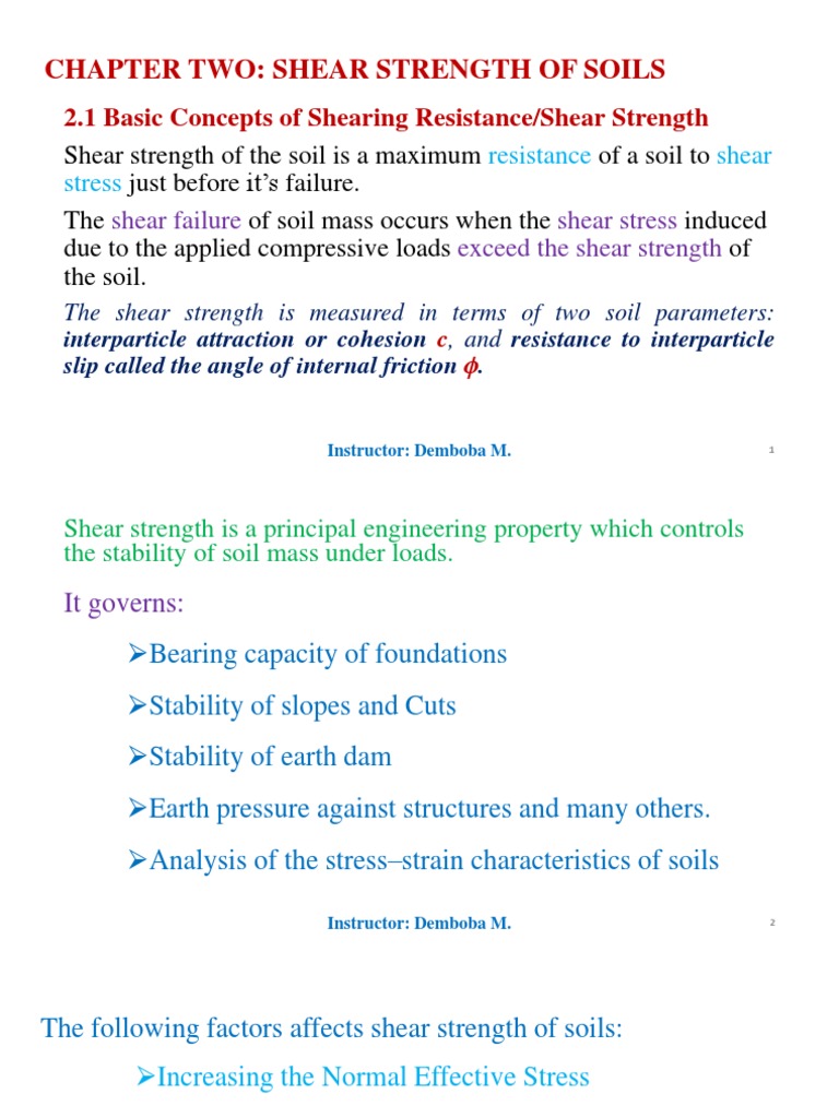 Chapter 2 Shear Strength of Soils | PDF | Soil Mechanics | Strength Of ...