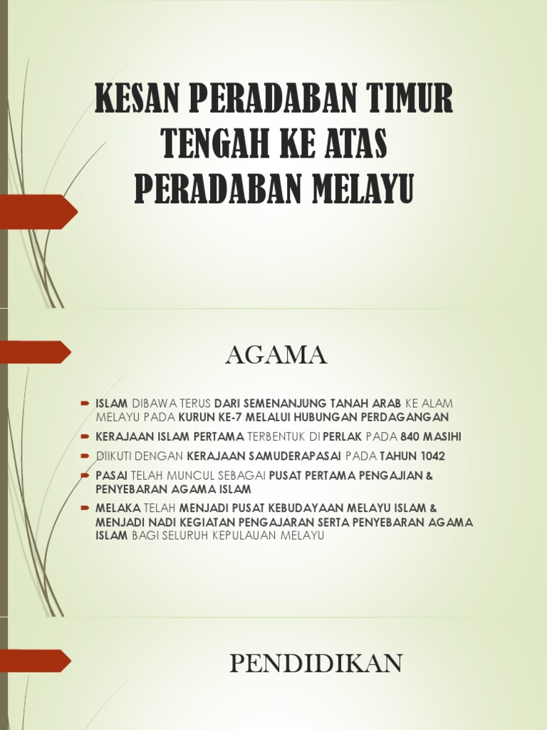 Kesan Peradaban Timur Tengah Ke Atas Peradaban Melayu 2 | PDF