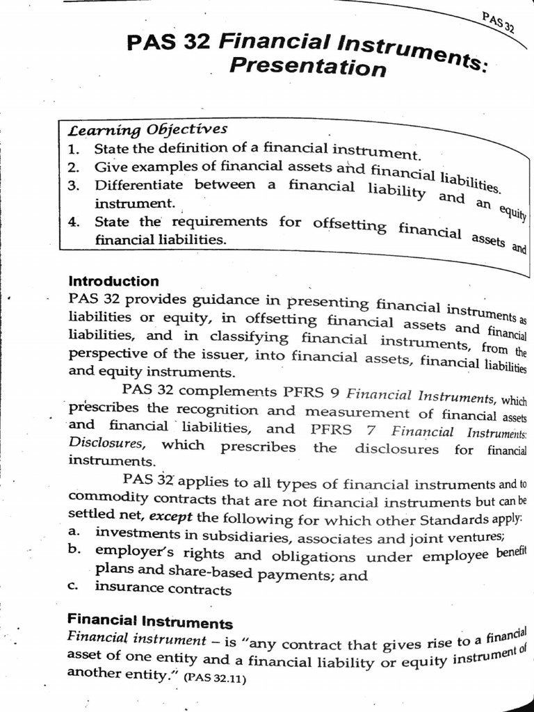 PAS 32 Fin Ins | PDF