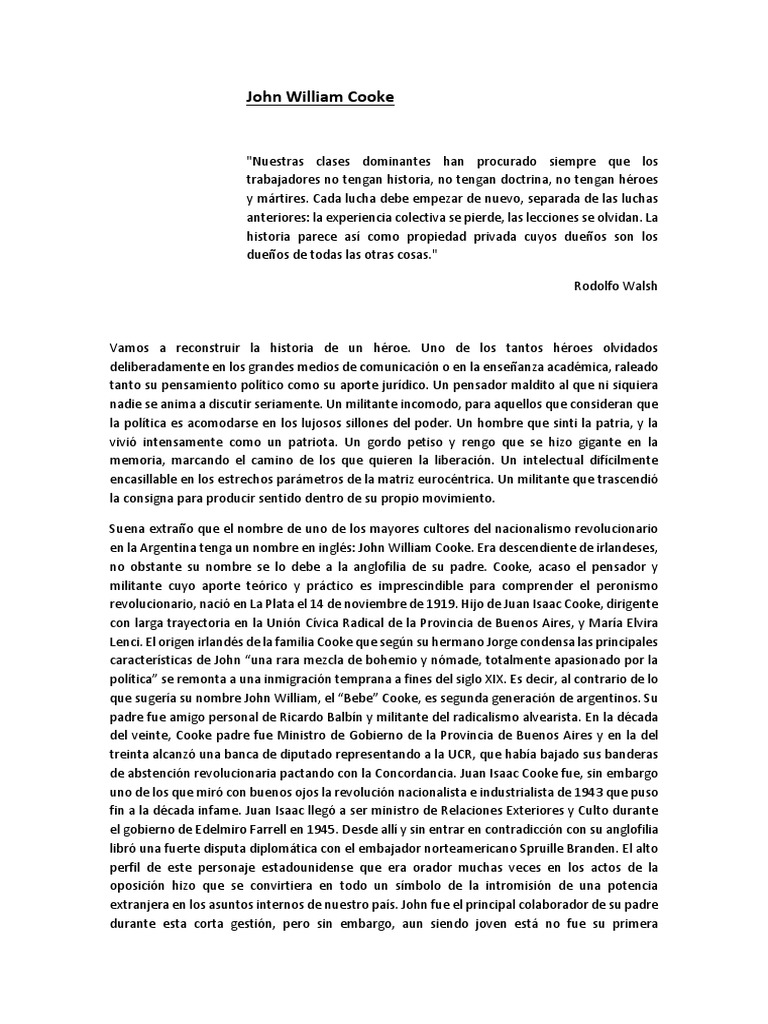 1- John William Cooke por Marcelo Koenig - Libro de la cátedra en ...