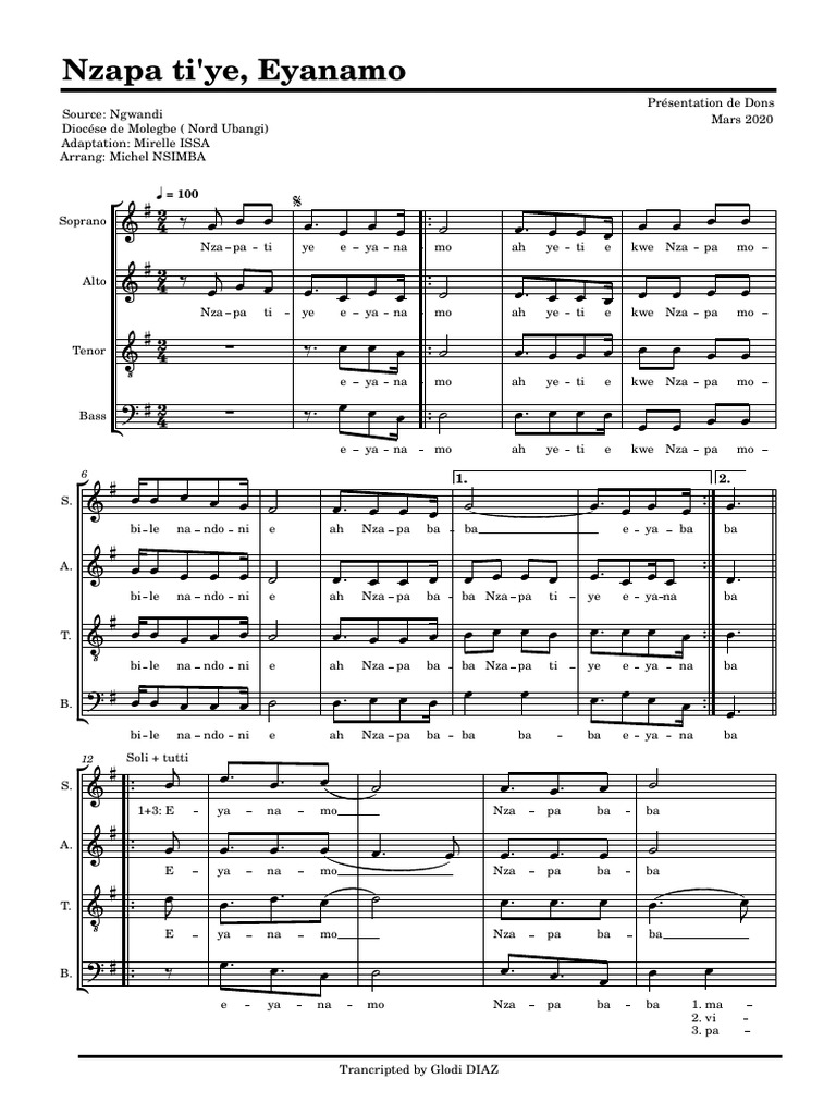 Nzapa Ti'Ye, Eyanamo Adapt Mirelle Issa Arr, Michel Nsimba-1 | PDF