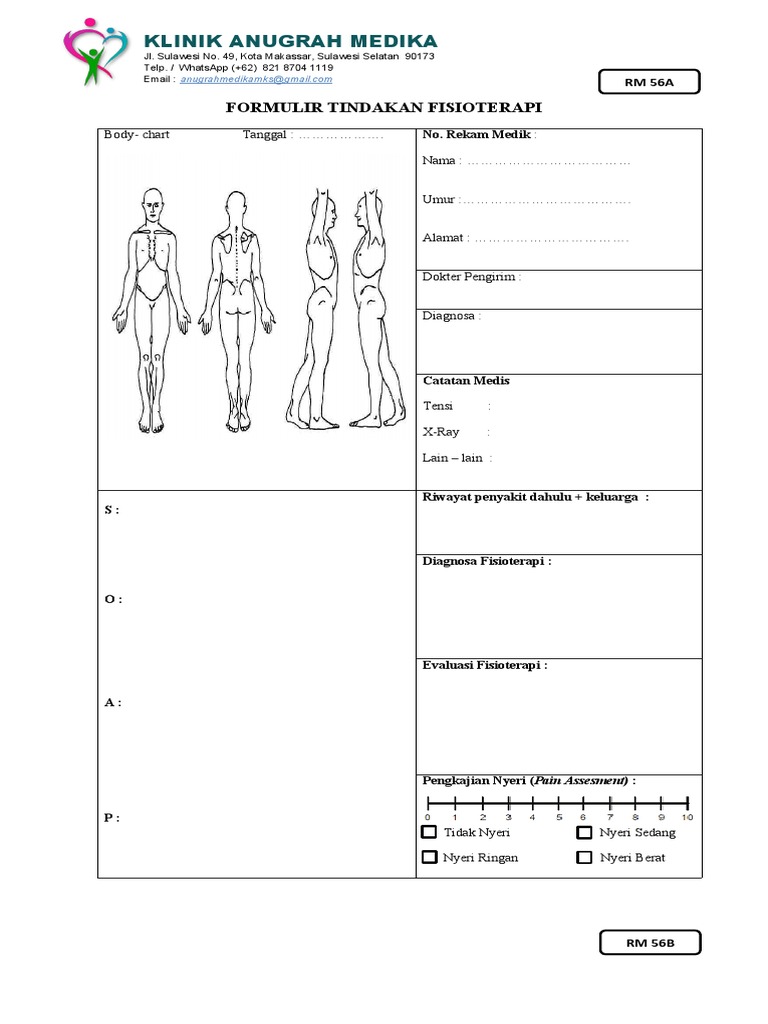 RM 56 A & B - Formulir Tindakan Fisioterapi | PDF