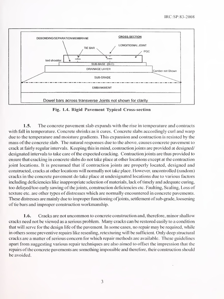 Rigid Pavement Typical Cross Section | PDF | Concrete | Road Surface