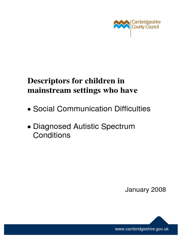 Social Communication Descriptors for ASD | PDF | Communication | Autism ...
