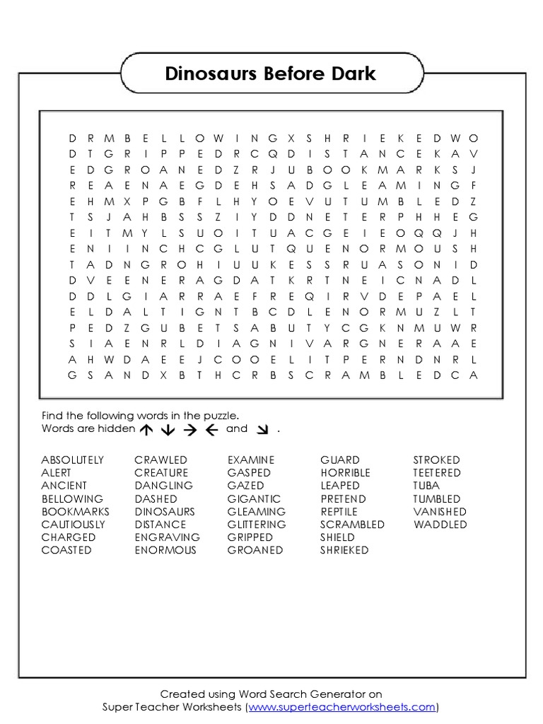Super Teacher Worksheets Dinosaurs Before Dark | PDF | Puzzles | Games ...