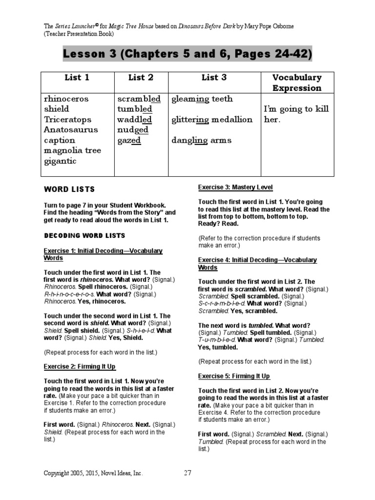 Dinosuars Before Dark Teachersbook | PDF