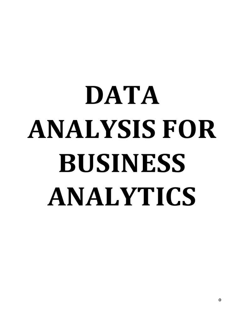 Data Analysis in Business Analytics | PDF | Scatter Plot | Analytics