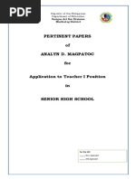 Teacher 1 Application Documents Guide | PDF