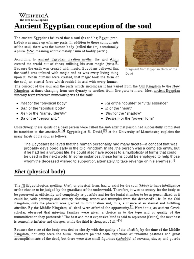 Egyptian Soul: Parts and Beliefs | PDF | Ancient Egypt | Ancient ...