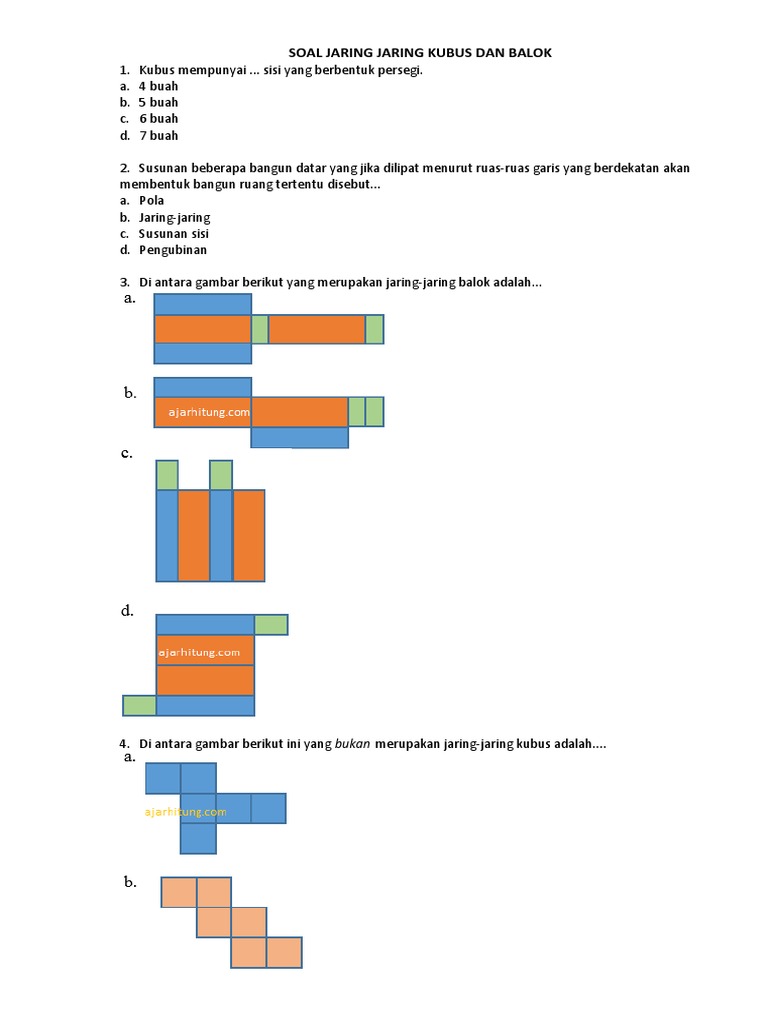 Soal Jaring Jaring Kubus Dan Balok | PDF