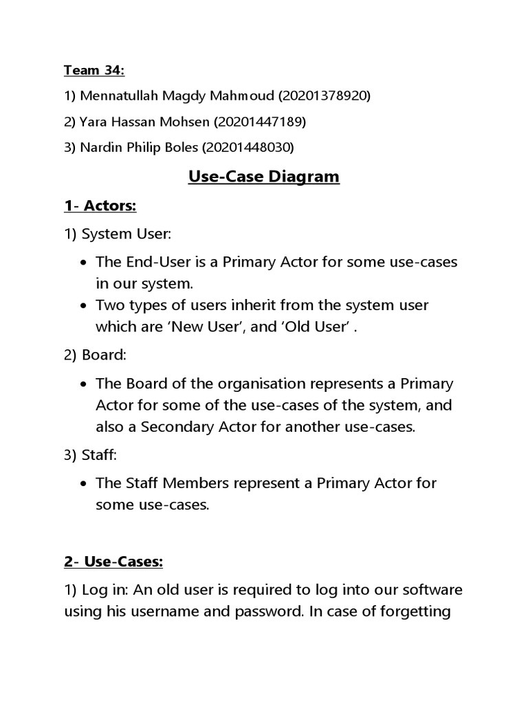Use Case Diagram for User Roles | PDF
