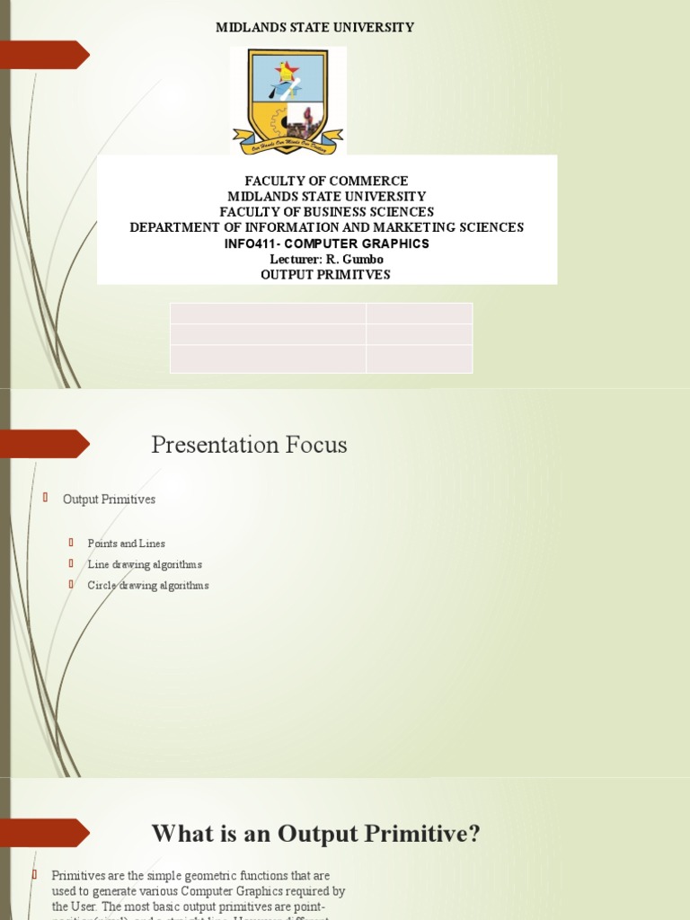 Output Primitives | PDF | Computing | Geometry