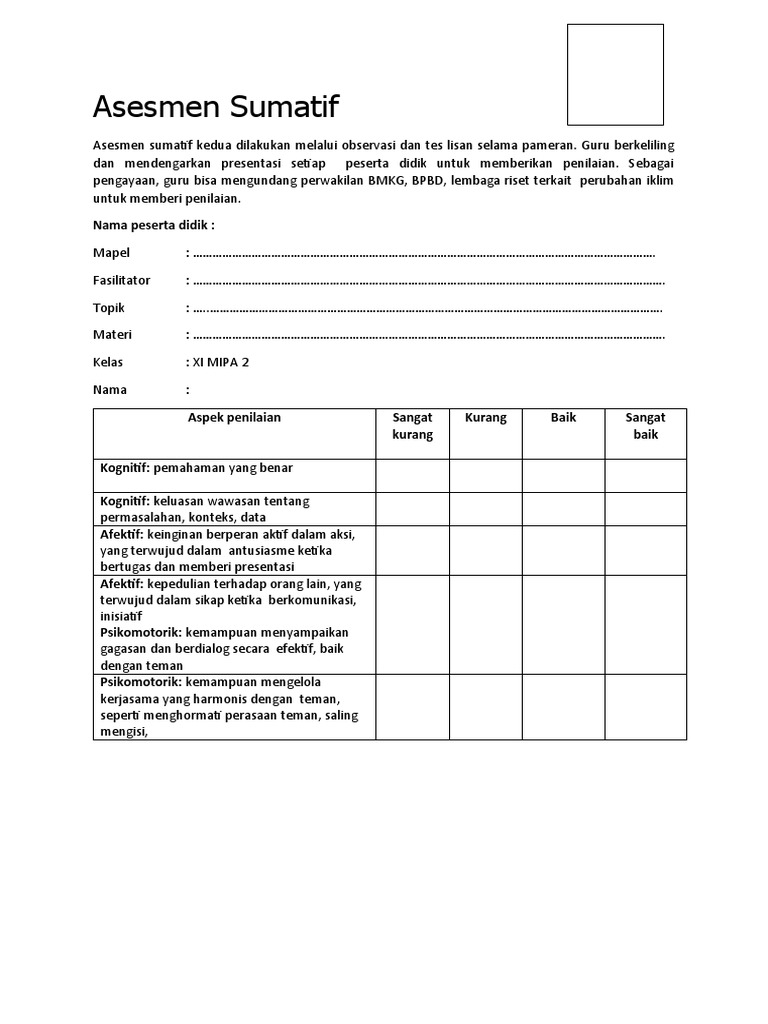 Asesmen Sumatif | PDF | Karier & Perkembangan | Seni