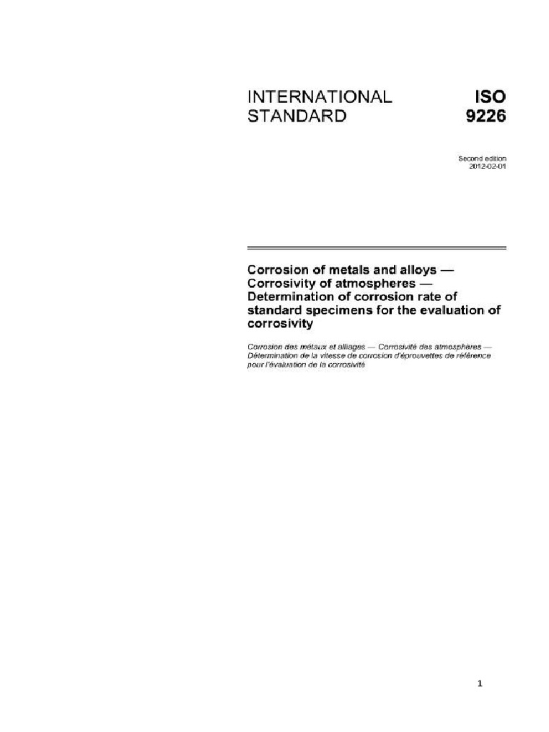 ISO 9226 2012 Corrosion - of - Metals | PDF