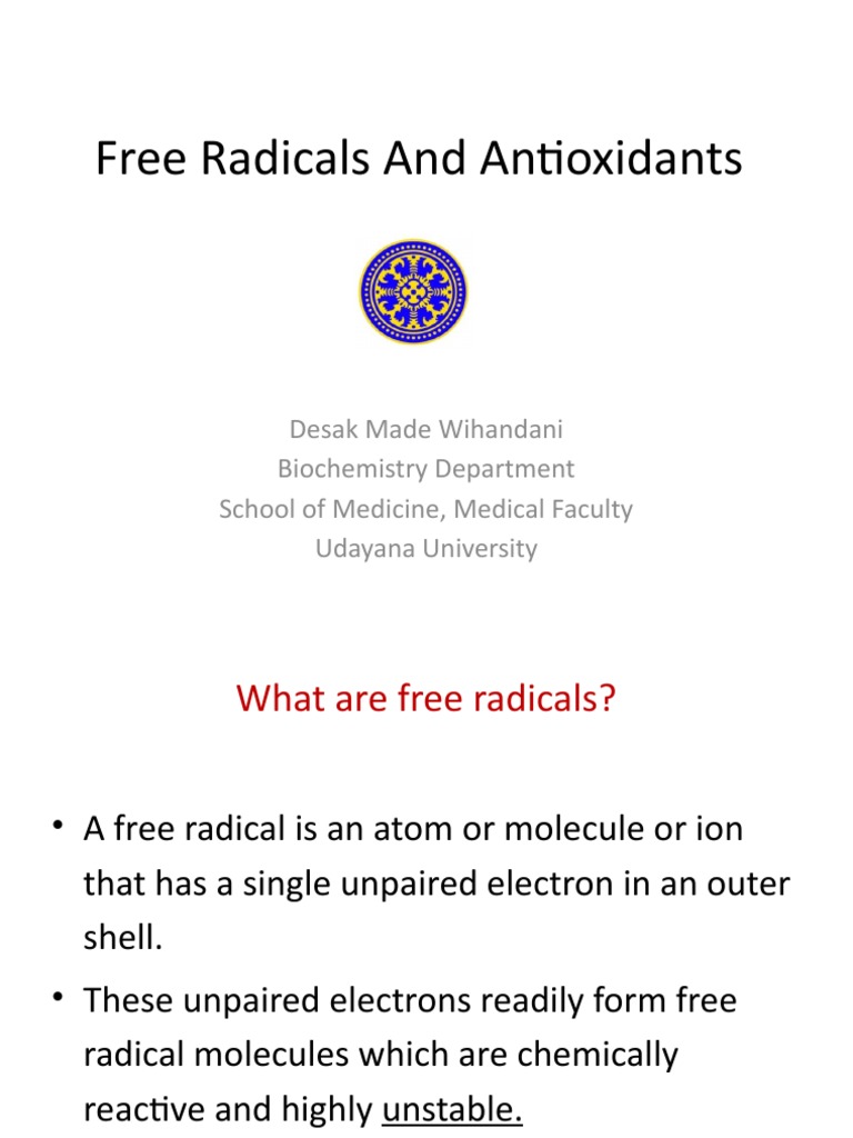 Free Radicals and Antioxidants 071222 | PDF | Antioxidant | Radical ...