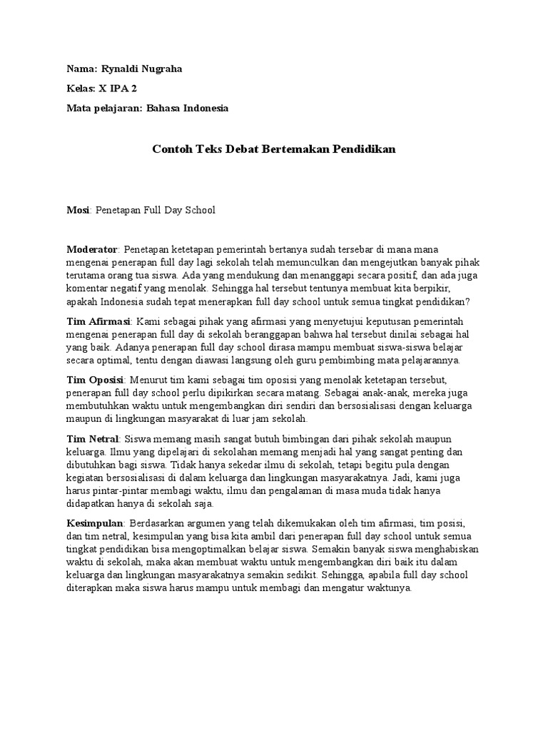 Contoh Teks Debat | PDF