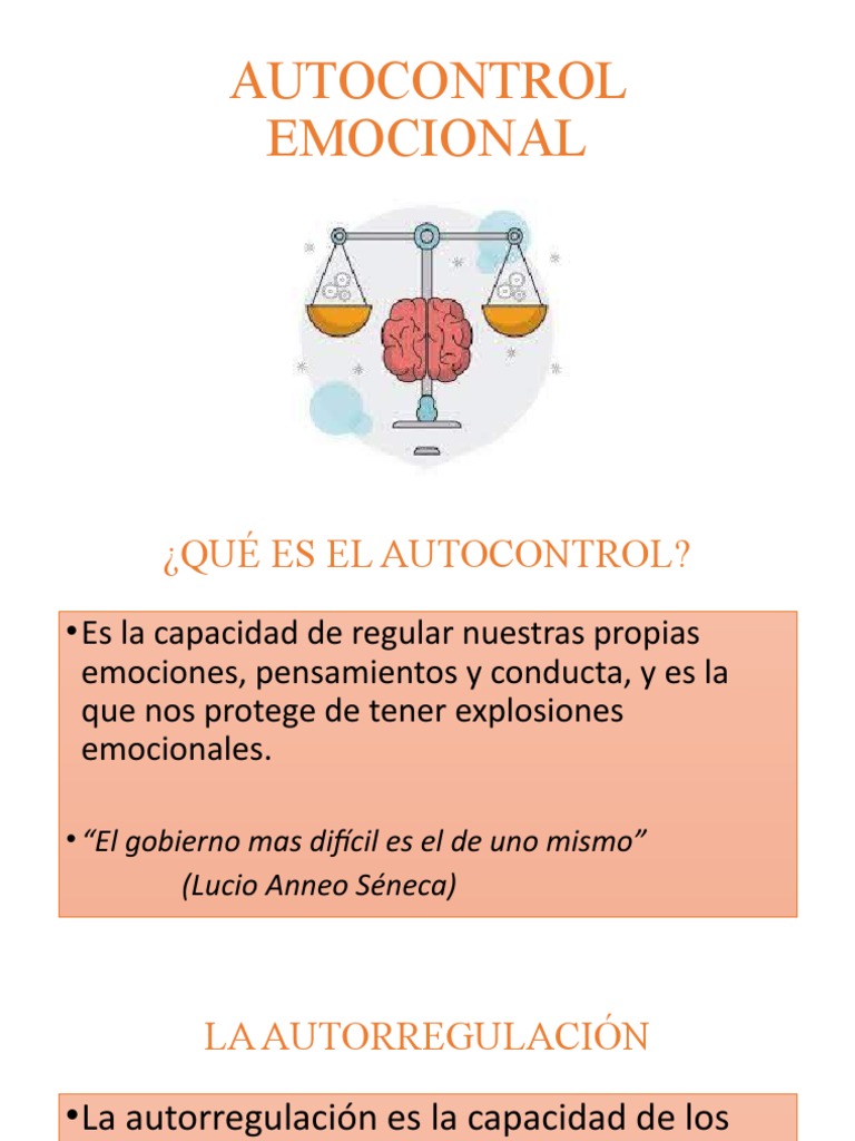 Autocontrol Emocional | PDF | Las emociones | Autorregulación emocional