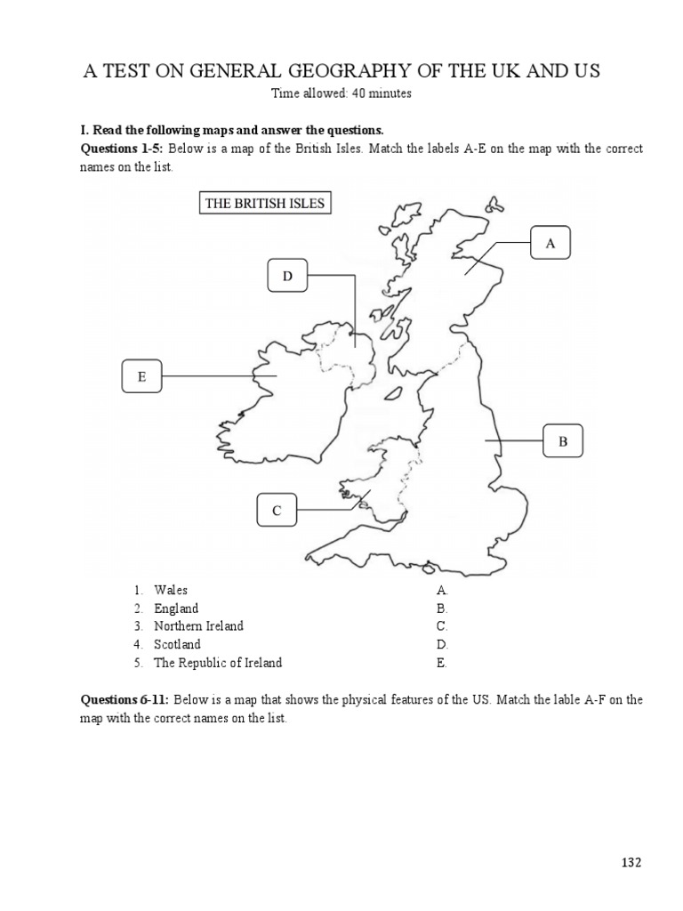 UK and US Geography Test Questions | PDF | Western United States ...