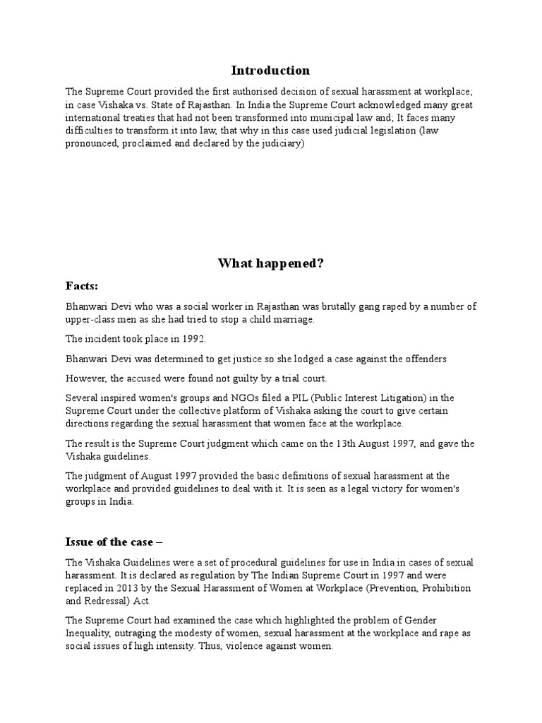 Introduction Pdf Sexual Harassment Justice