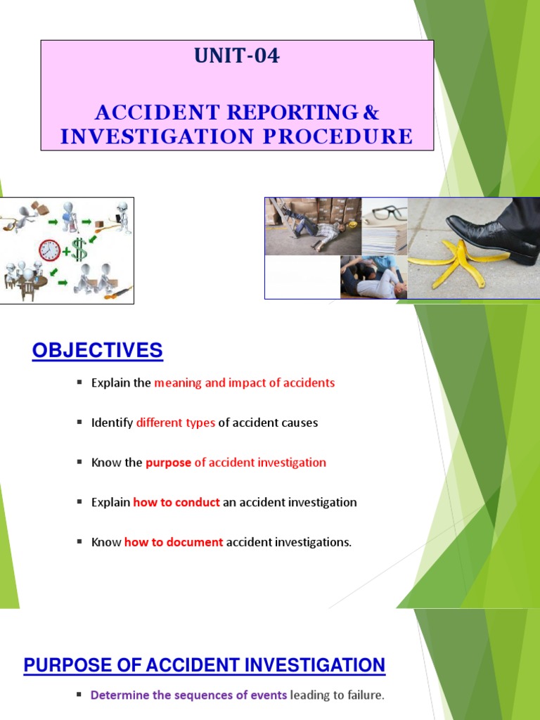 Unit 4 - Accident Reporting, Investigation & Analysis. | PDF | Risk | Risk Management