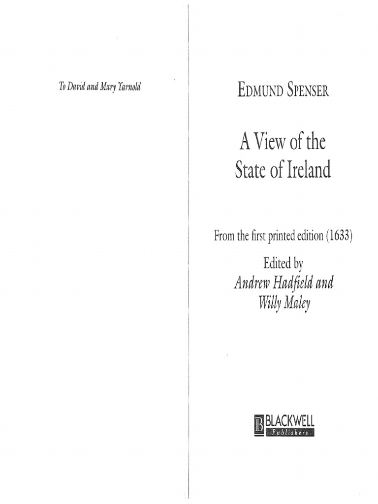 Spenser - A - View - of - The - State - of - Ireland | PDF