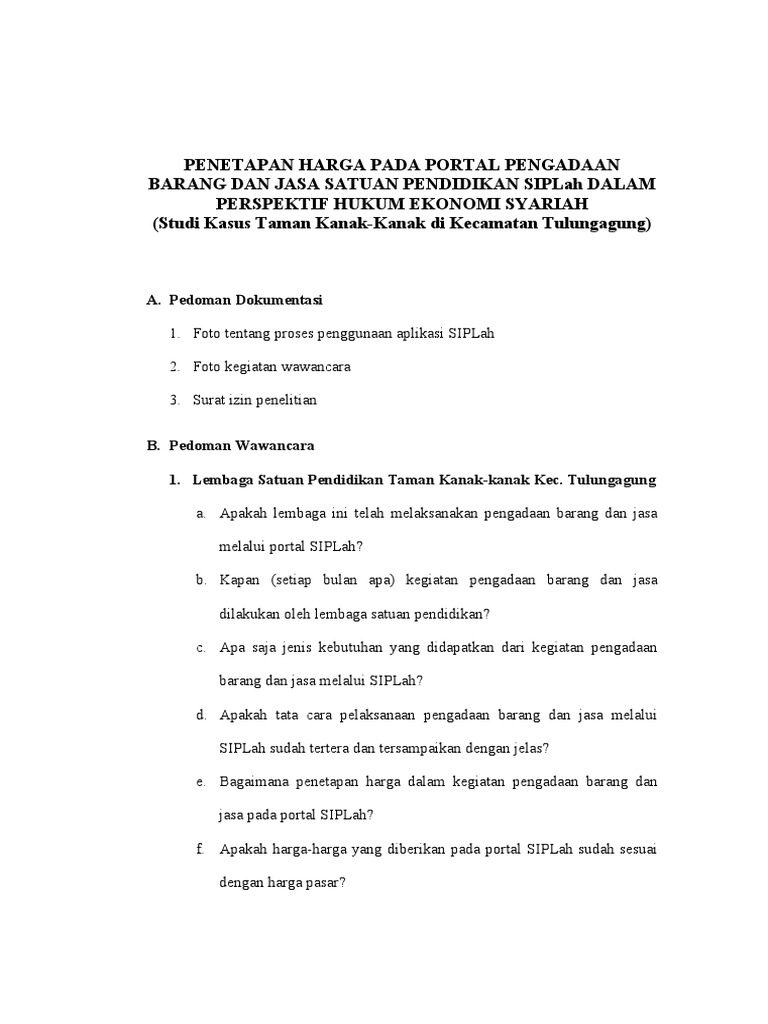 Pedoman Observasi Wawancara Dan Dokumentasi | PDF