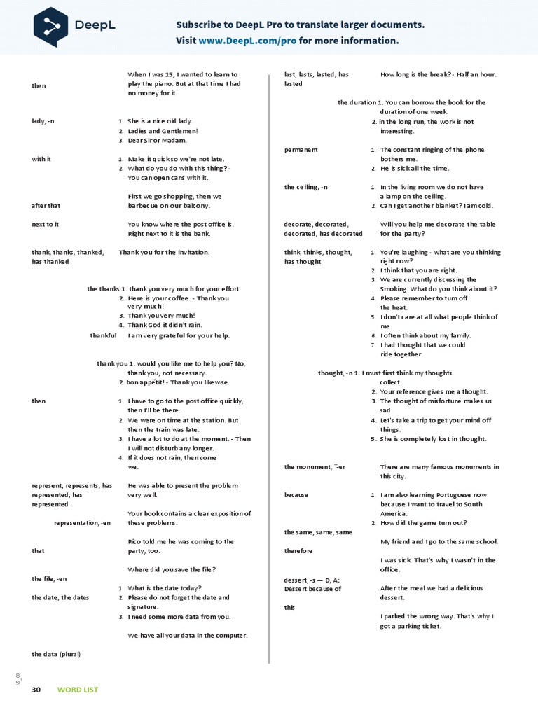 B1 Word List for Goethe Exam Preparation | PDF | Thought