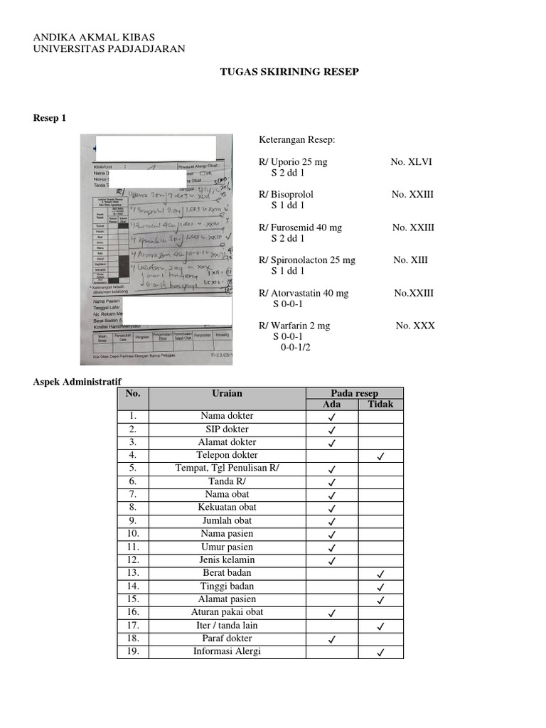 Skrining Resep | PDF Skrining Resep | PDF