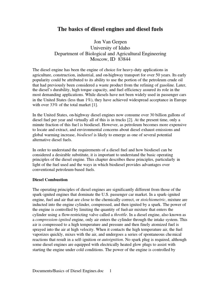 Understanding Diesel Engines and Fuels | PDF | Diesel Fuel | Biodiesel