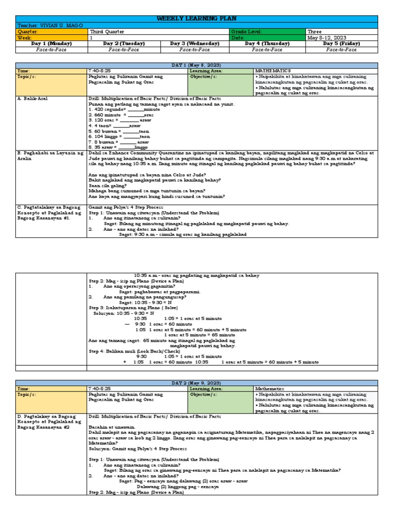 WLP Math Q4 W 2 | PDF