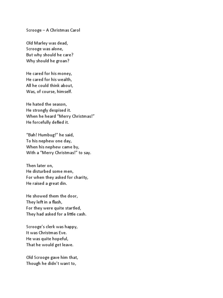 Scrooge Poem | Download Free PDF | Ebenezer Scrooge | Ghosts