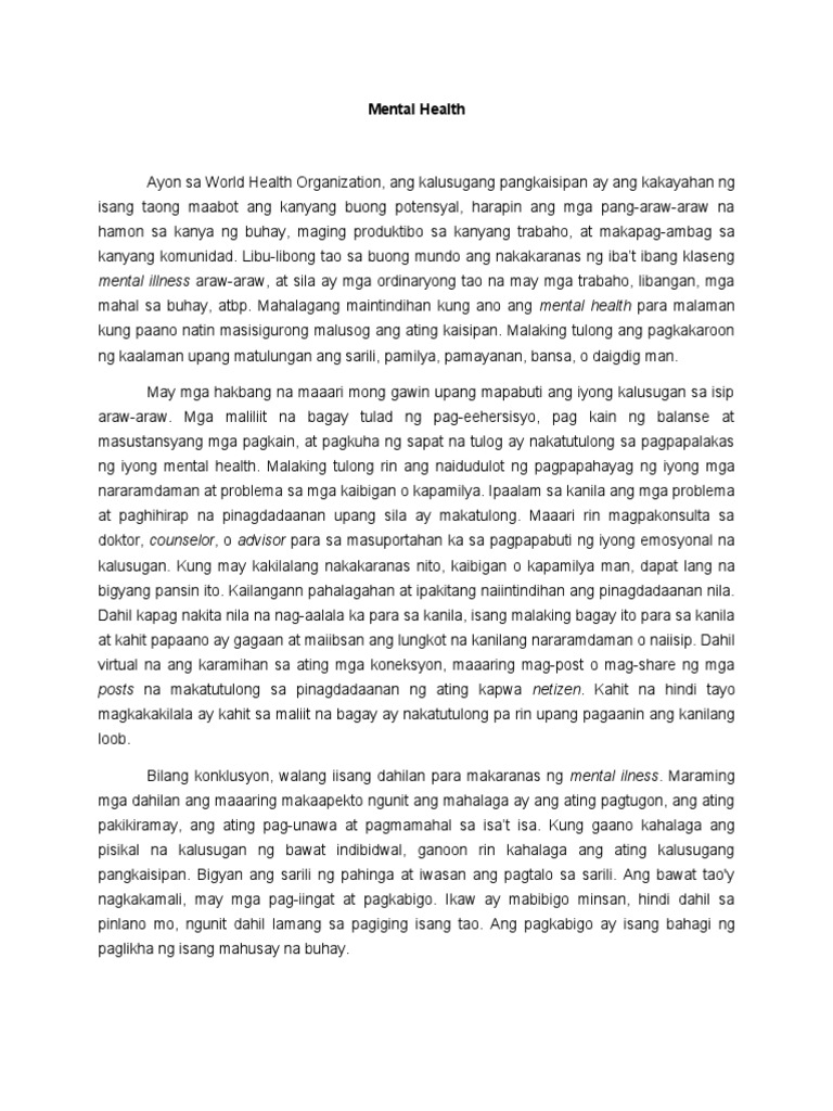 Mental Illness Araw-Araw, at Sila Ay Mga Ordinaryong Tao Na May Mga ...