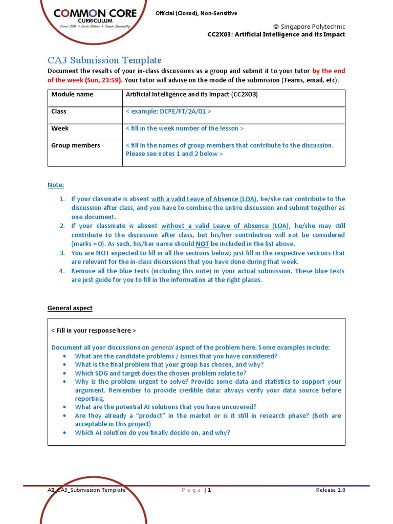 CA3 Submission Templ | PDF | Artificial Intelligence | Intelligence (AI) & Semantics