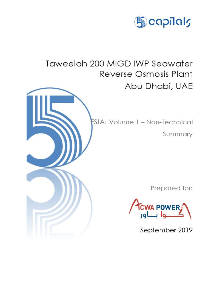 Taweelah IWP ESIA - Vol 1 - 30092019 - V1.2 - Final | PDF | Environmental Impact Assessment ...