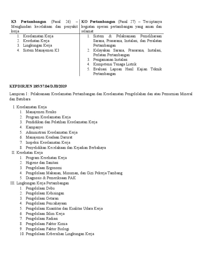K3 KO Pertambangan | PDF