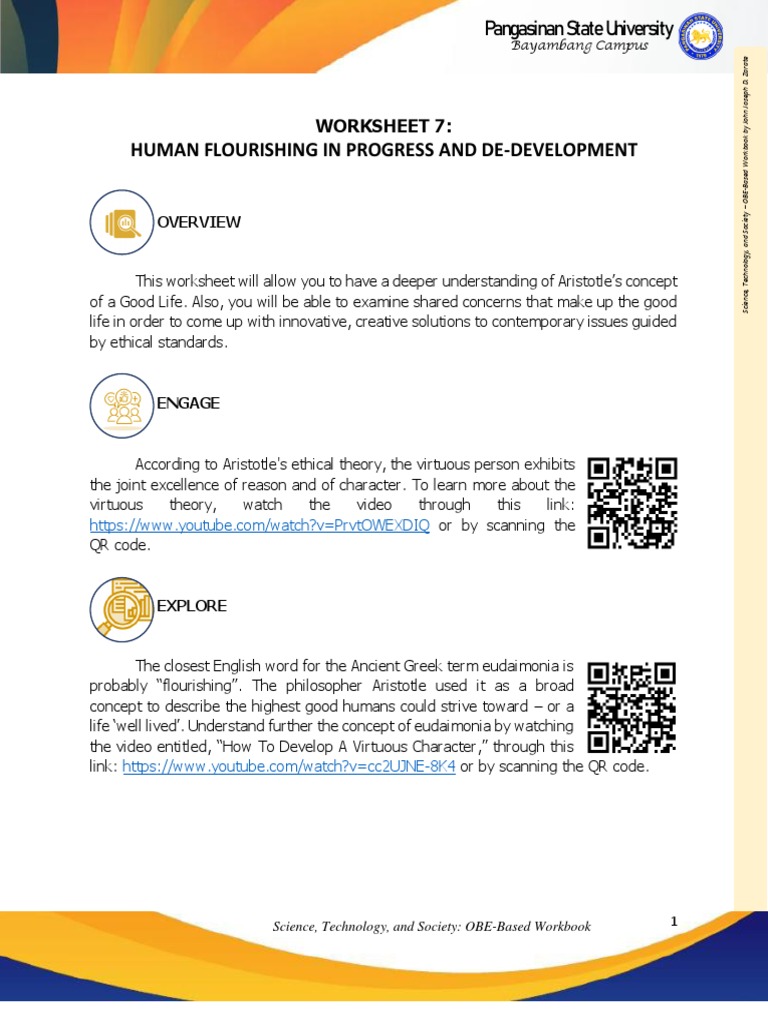 STS Worksheet 7 | PDF | Aristotle | Virtue