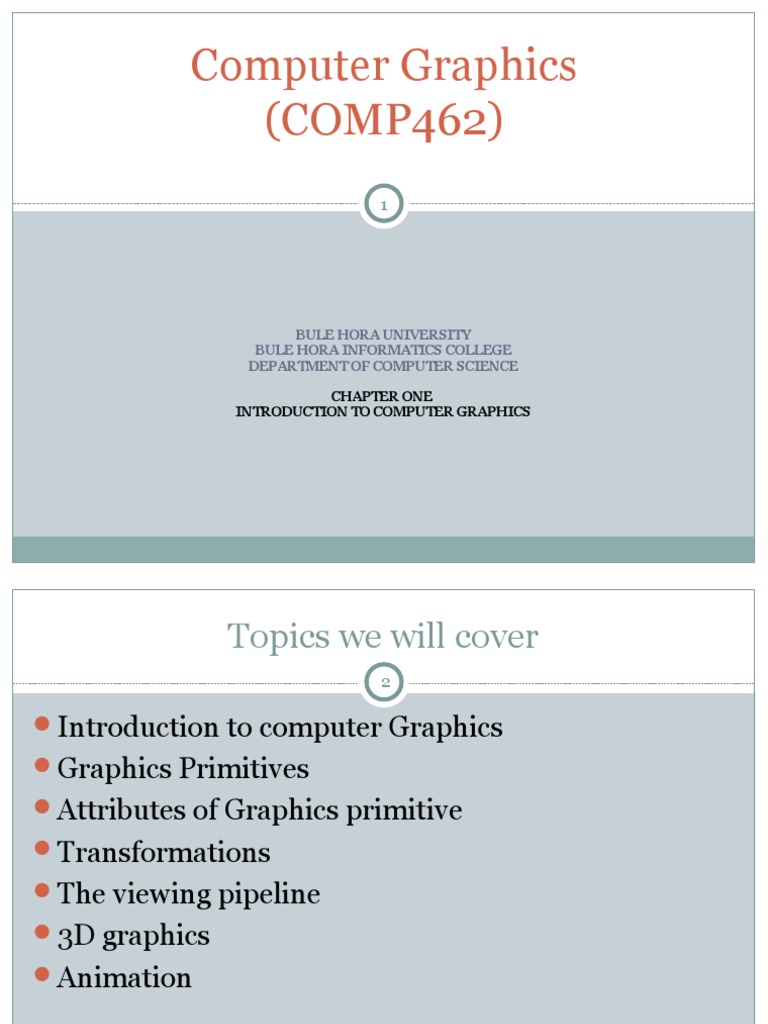 Chapter - One | PDF | Computer Graphics | 3 D Computer Graphics