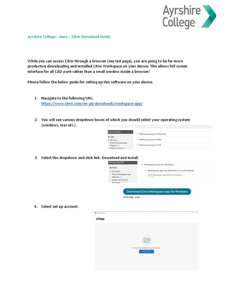 Citrix Workspace Installation Guide for Students | PDF | Business ...