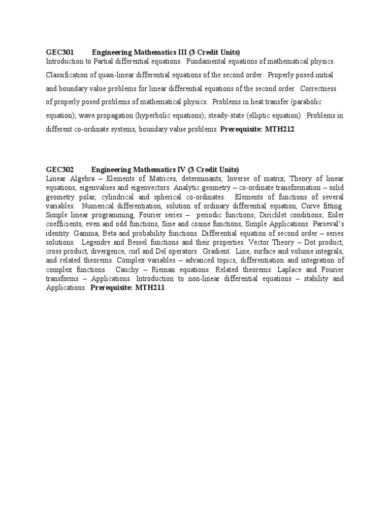 Engineering Maths II and III | PDF | Teaching Methods & Materials