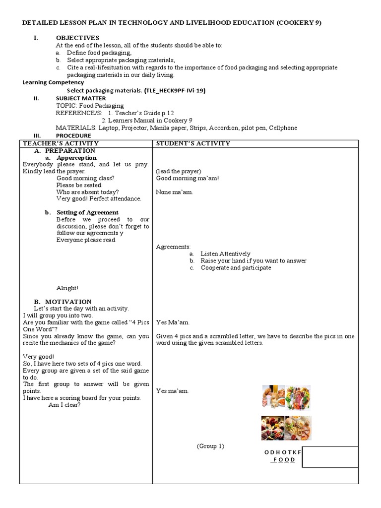 COT2 SElect Packaging Materials LESSON PLAN FOR DEMO | PDF | Packaging And Labeling | Glasses
