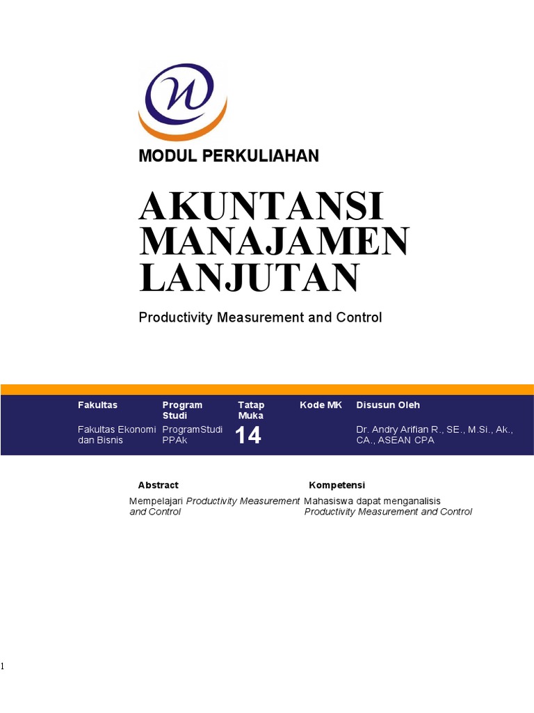 Materi Productivity Measurement and Control | PDF