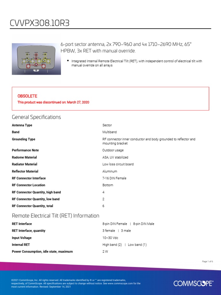 CVVPX308.10R3 Product Specifications (Comprehensive) | PDF