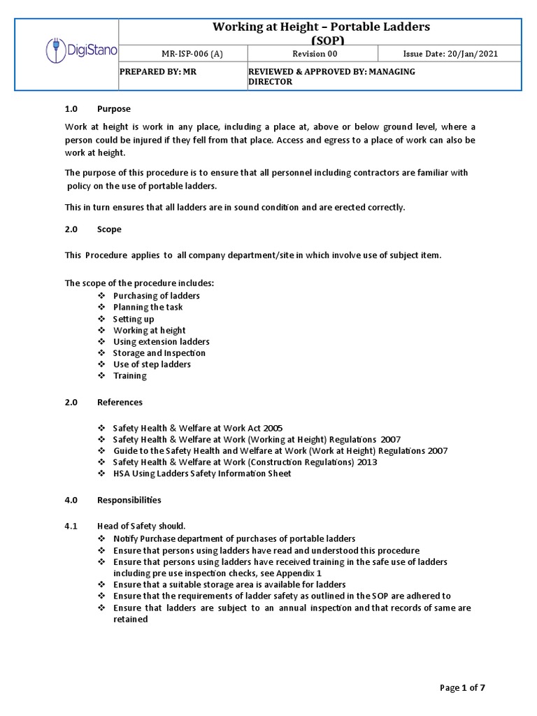 Working at Height ISO Certificate | PDF | Ladder | Scaffolding