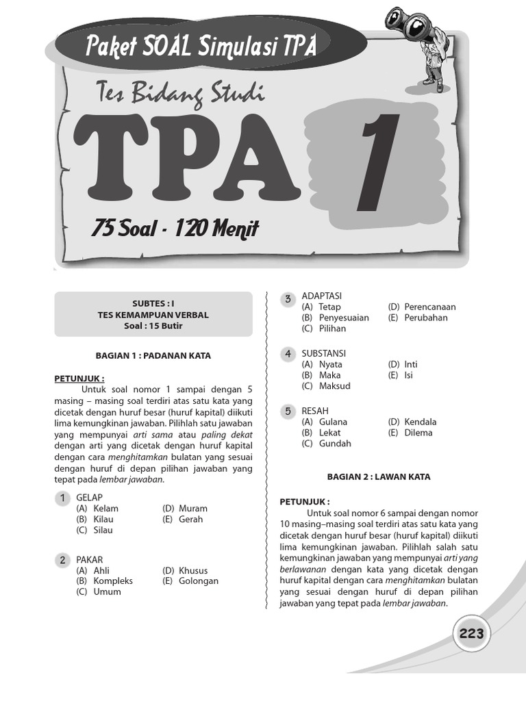 Tpa 1 Buat Belajr (Komplid20) | PDF
