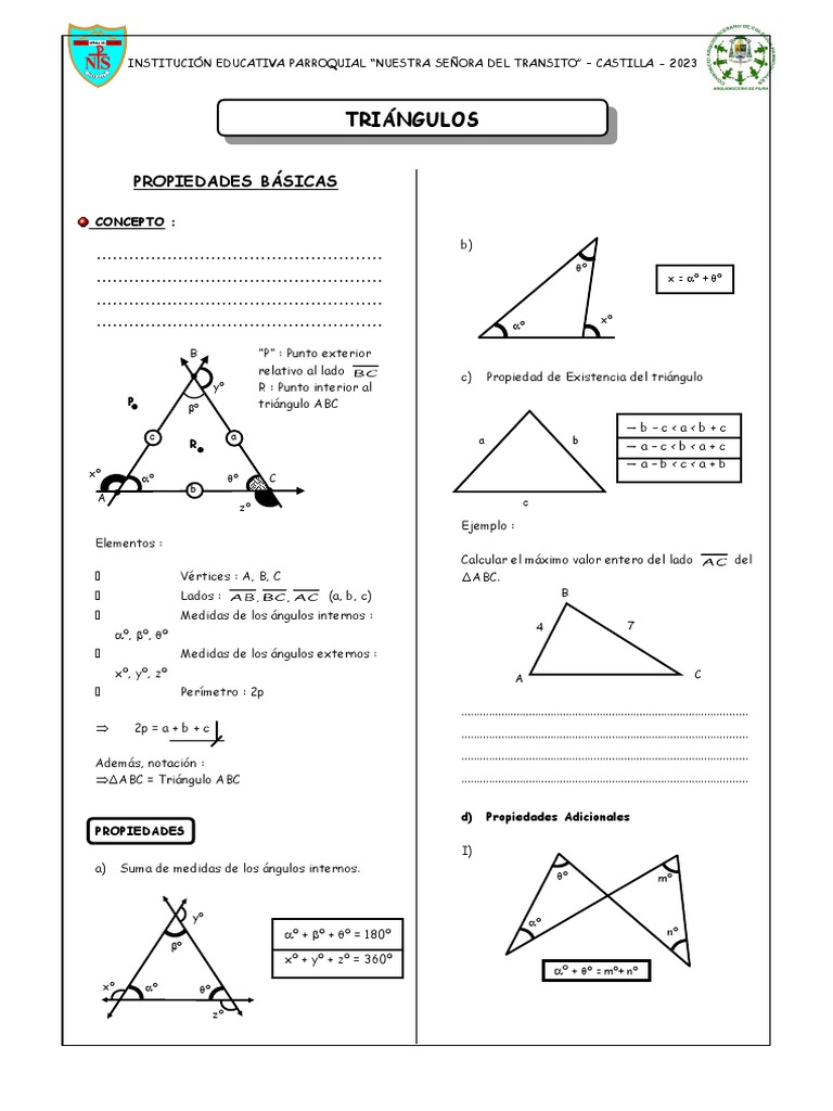TRI NGULOS - PROPIEDADES BASICAS | PDF | Teoría de los números | Números