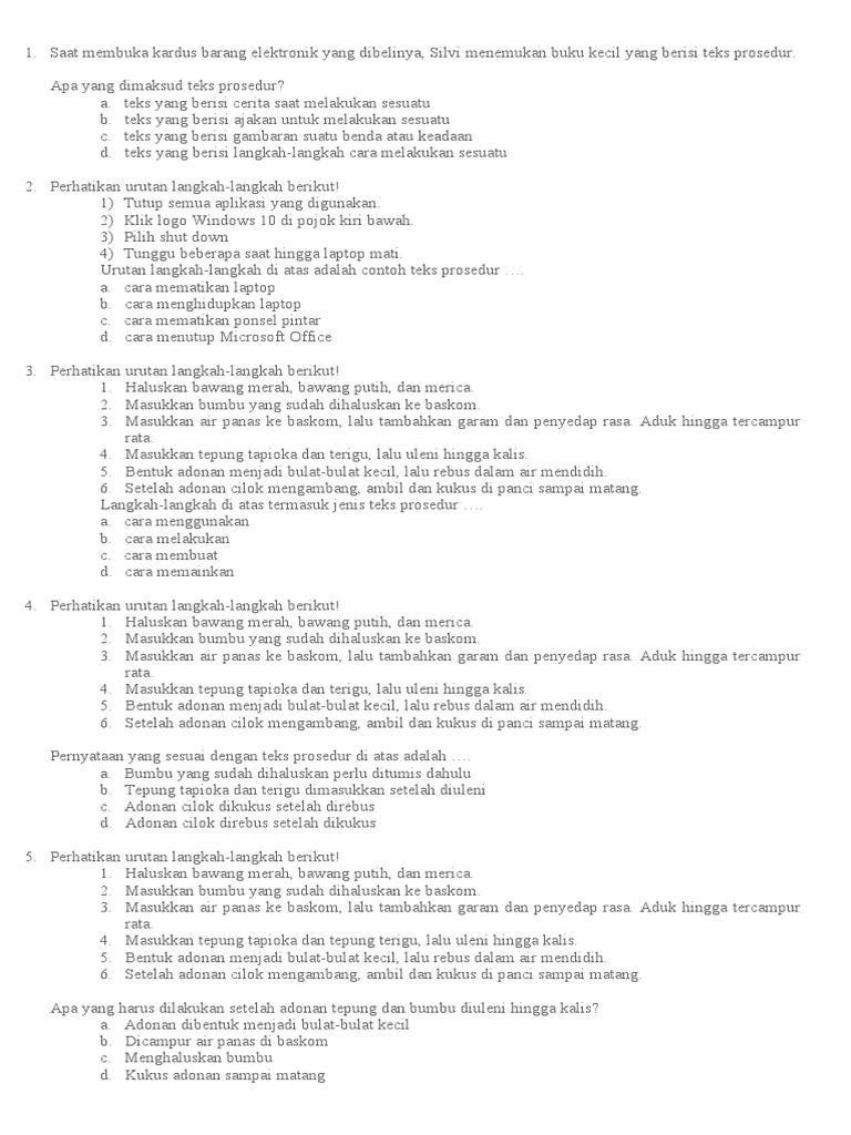 Teks Prosedur: Contoh dan Struktur | PDF | Memasak, Makanan, & Anggur
