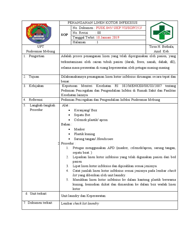 Penanganan Linen Kotor Infeksius | PDF | Sains & Matematika