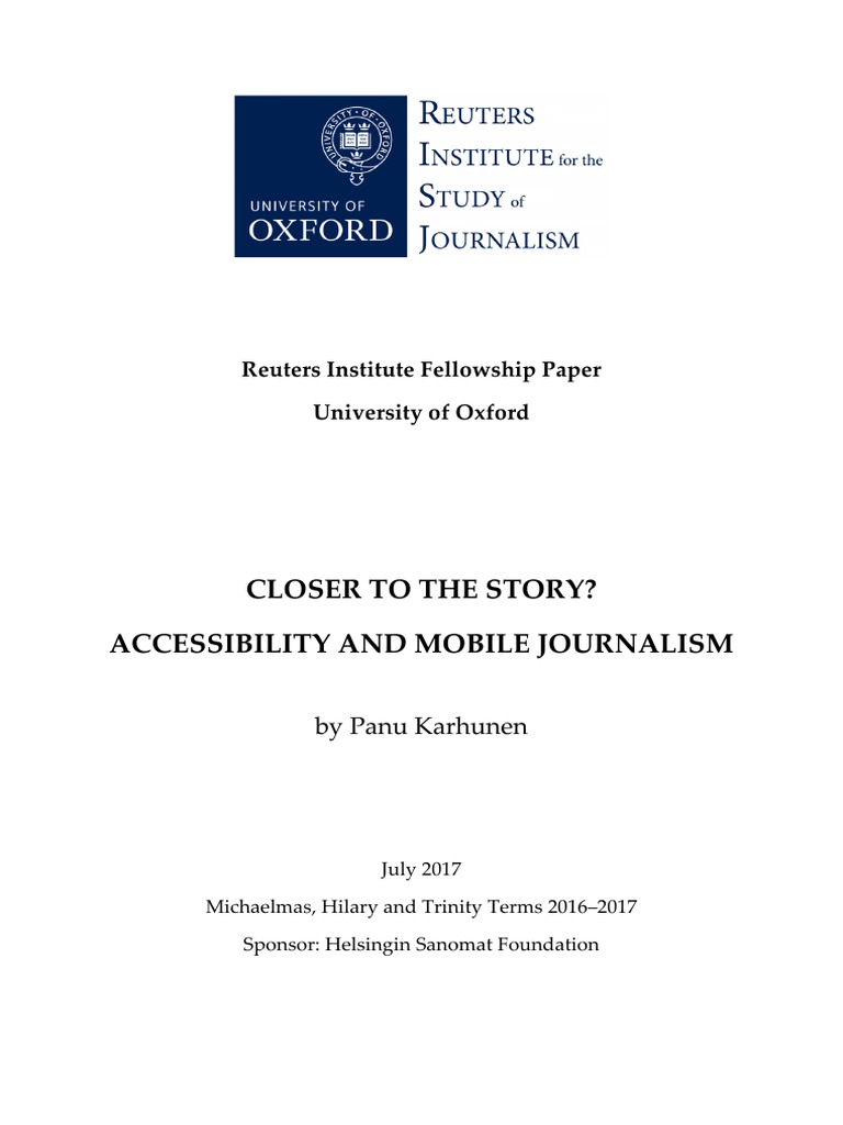 Karhunen, Accessibility and Mobile Journalism | PDF | Smartphone ...